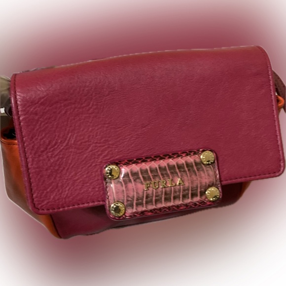 Furla | Bags | Low Start Furla Purple And Red Small Adjustable Strap ...
